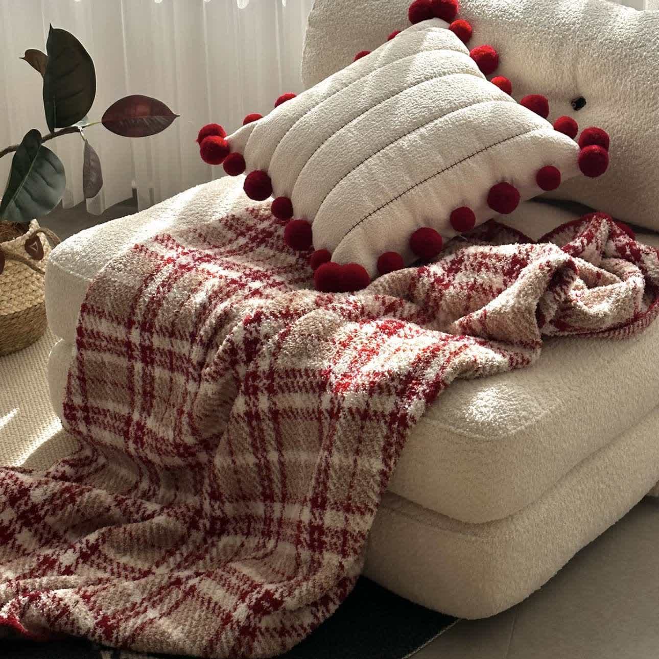 Christmas Red Plaid Decorative Throw Blanket – au.ownkoti