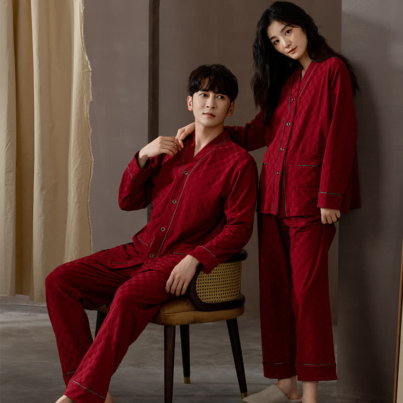 Plaid Couple Matching Cotton Pajama Set – au.ownkoti
